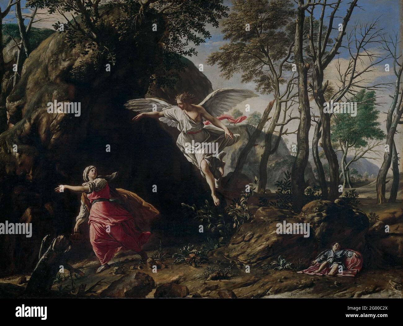 Hagar and Ishmael in The Wilderness. Hagar and Ismaël in the desert. An ...