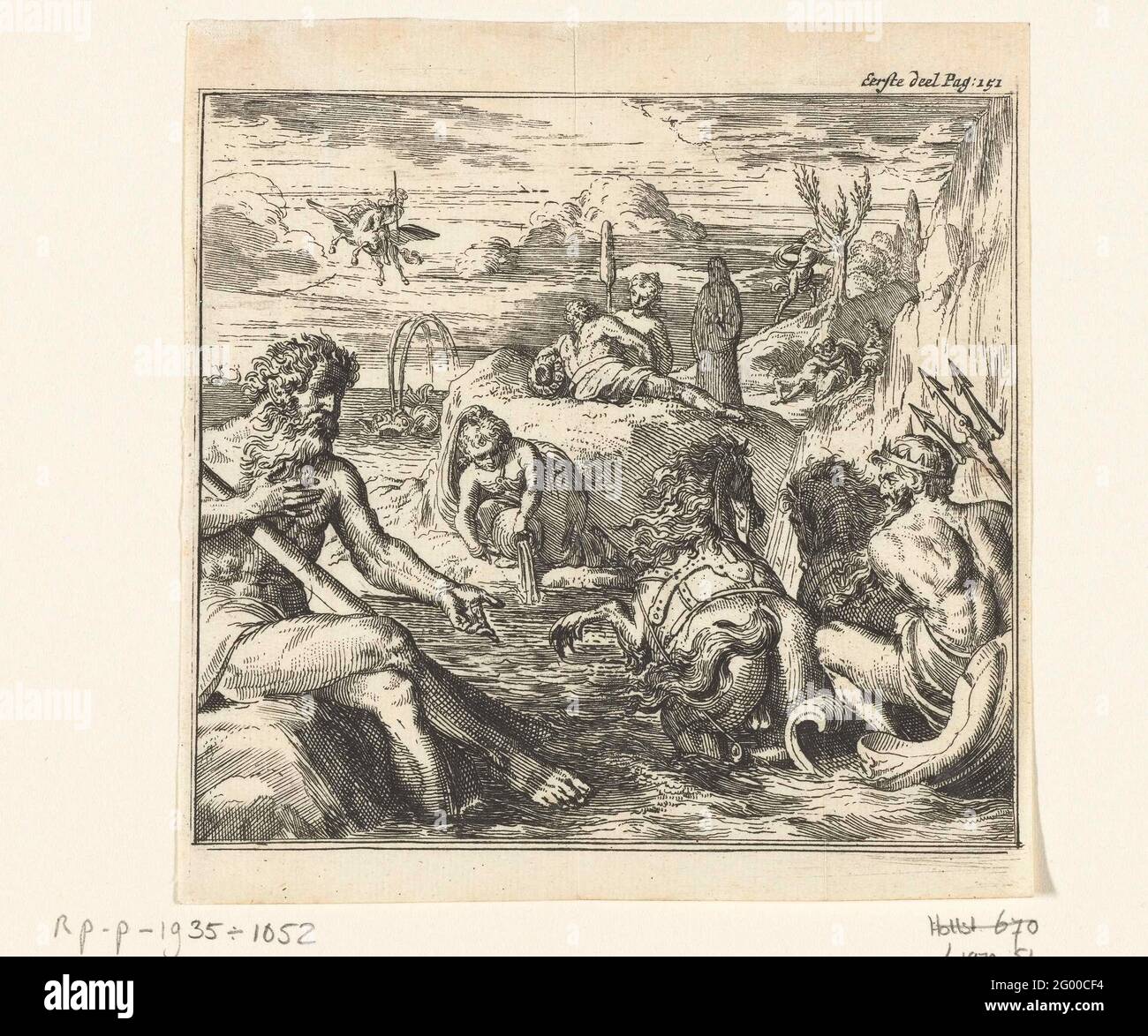 Illustration for 'All the works' by Lucianus. In the foreground Neptune ...