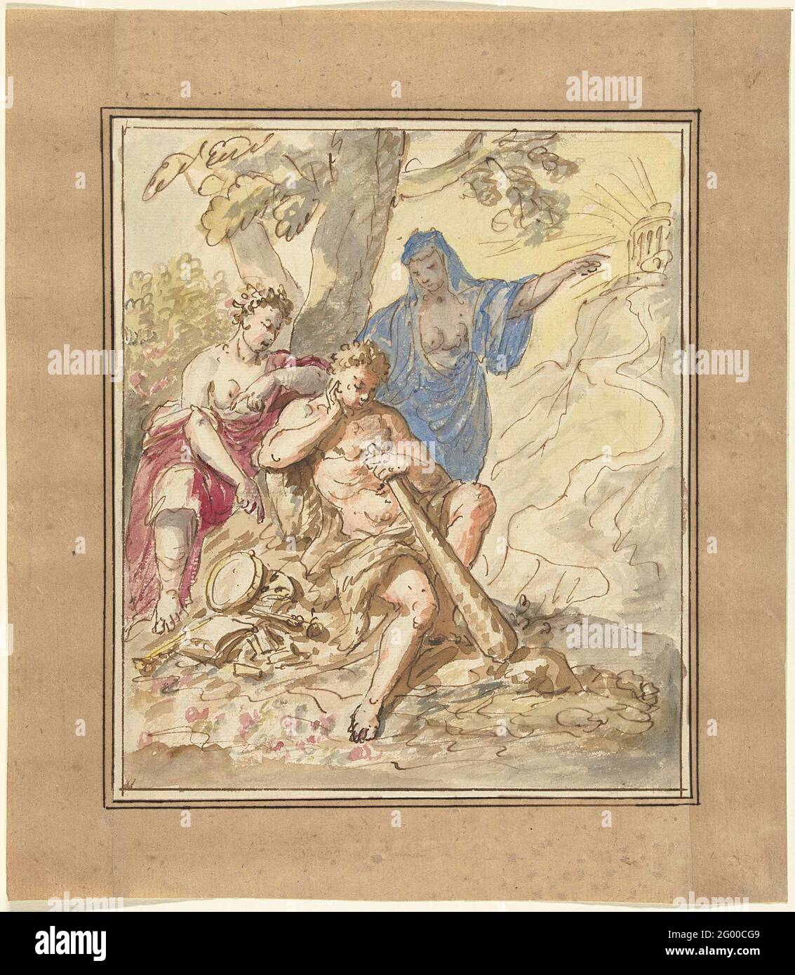 Hercules on the crossroads. Design for a painting Stock Photo - Alamy