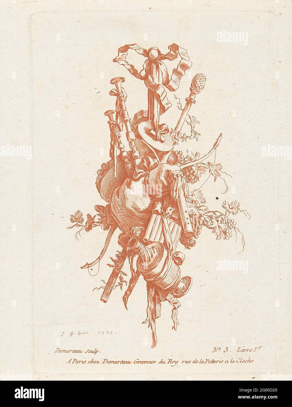 Trophy with musical instruments. Trophy consisting of musical ...