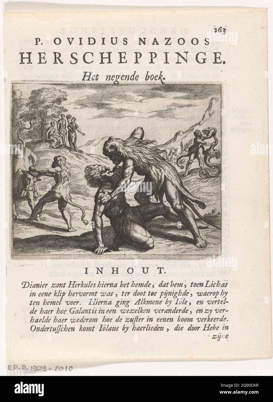 Hercules and Achelous; Herchepinge by Publius Ovidius Naso. Page from a ...