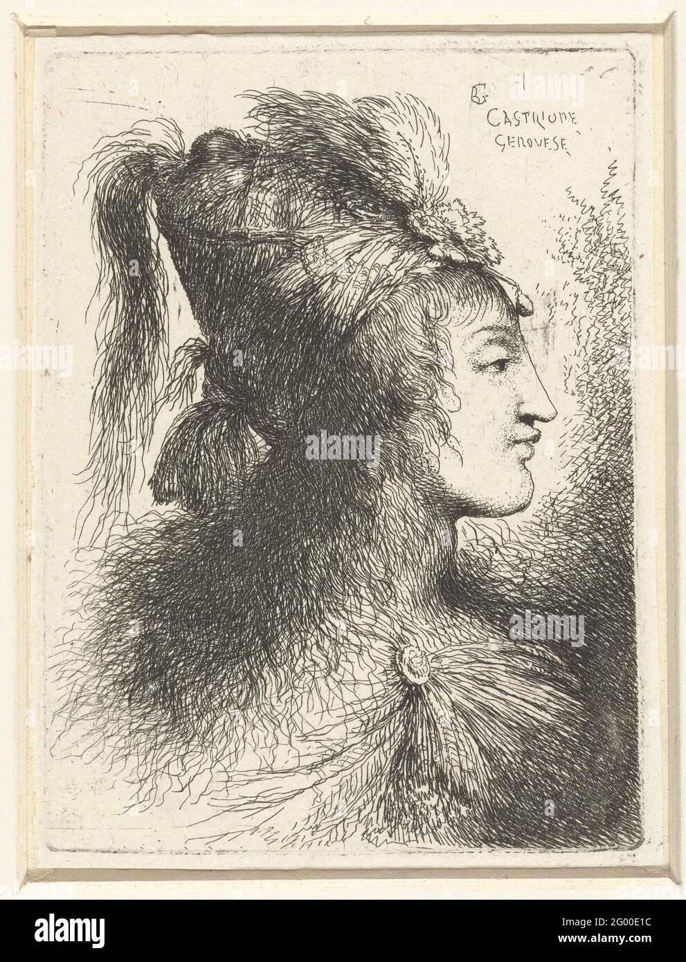 Head of young man with high hat; Head of a young woman; Small study of ...