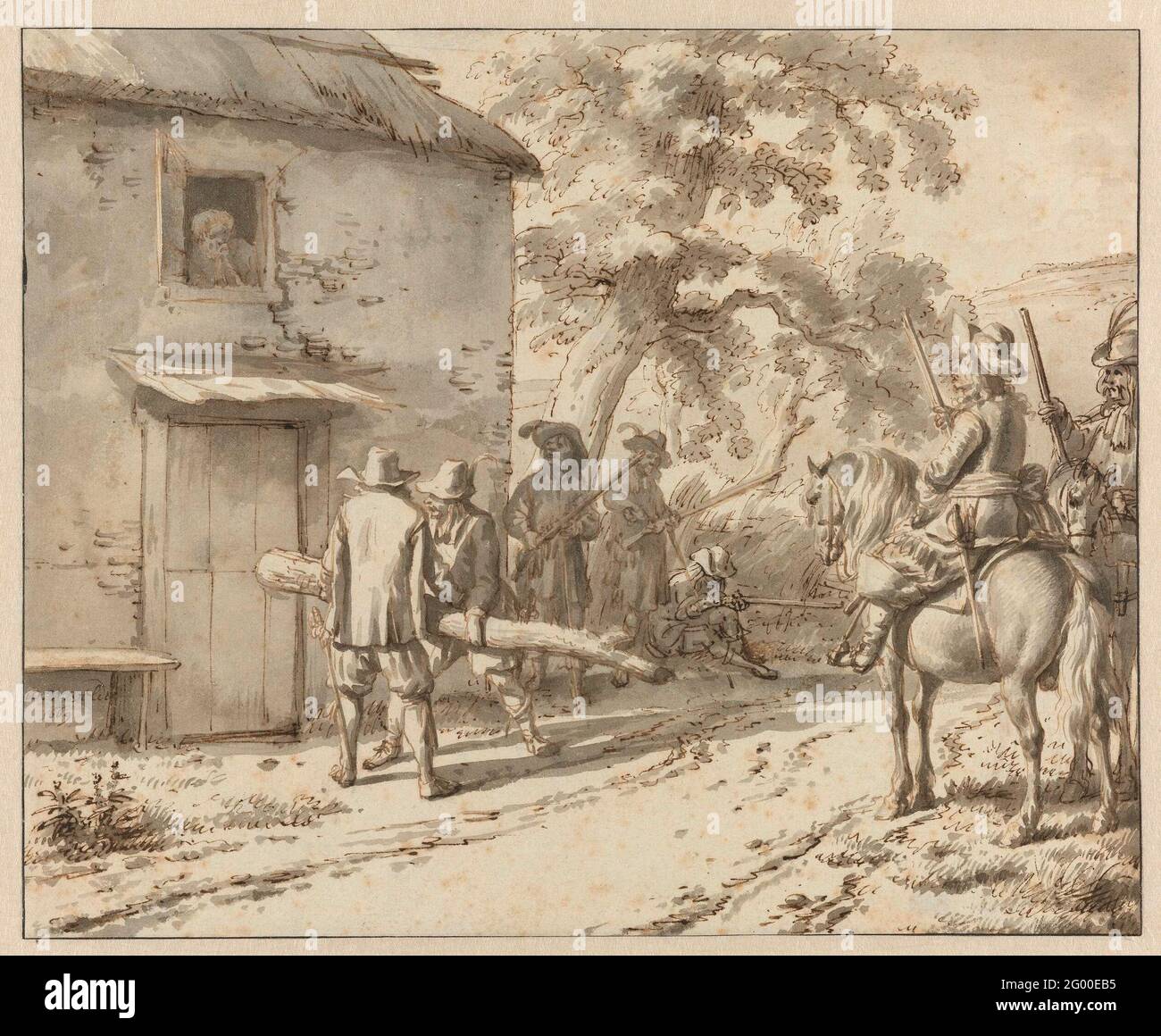 Plundering Soldiers near a Cottage. The world we enter here is quite ...