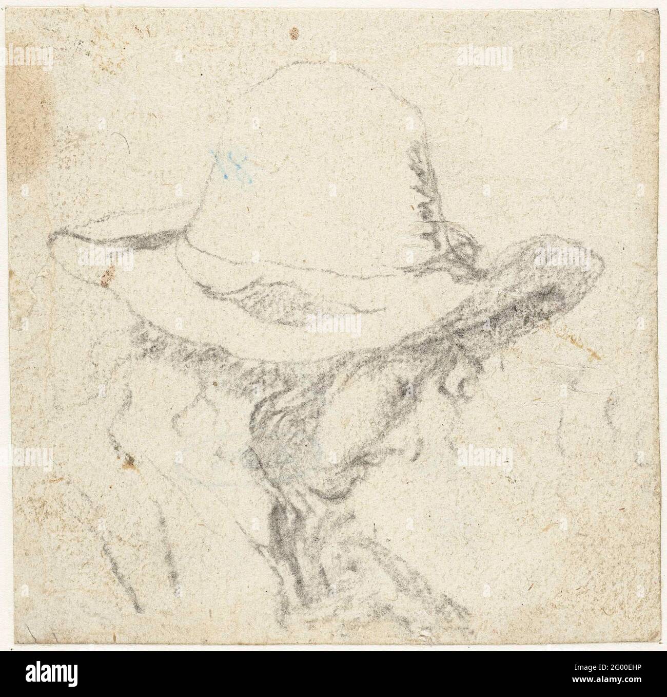 Head of a boy with a hat looking down Stock Photo - Alamy