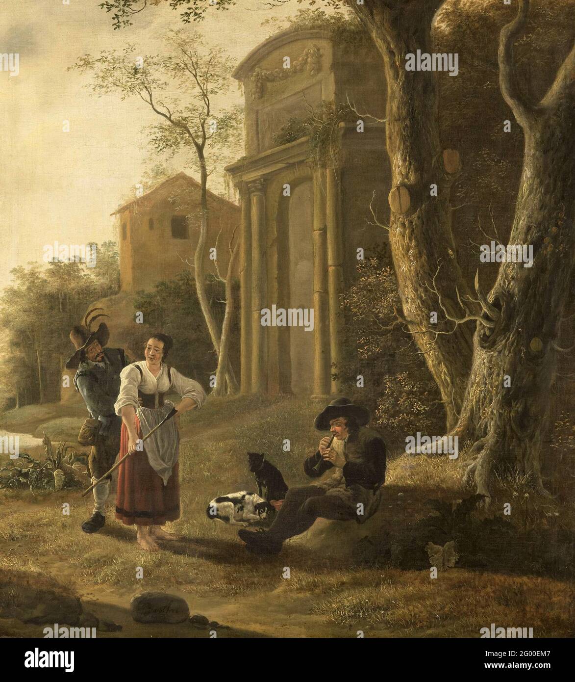 The Piper (Shepherd Scene With Shawm Player. Shepherd scene with a ...