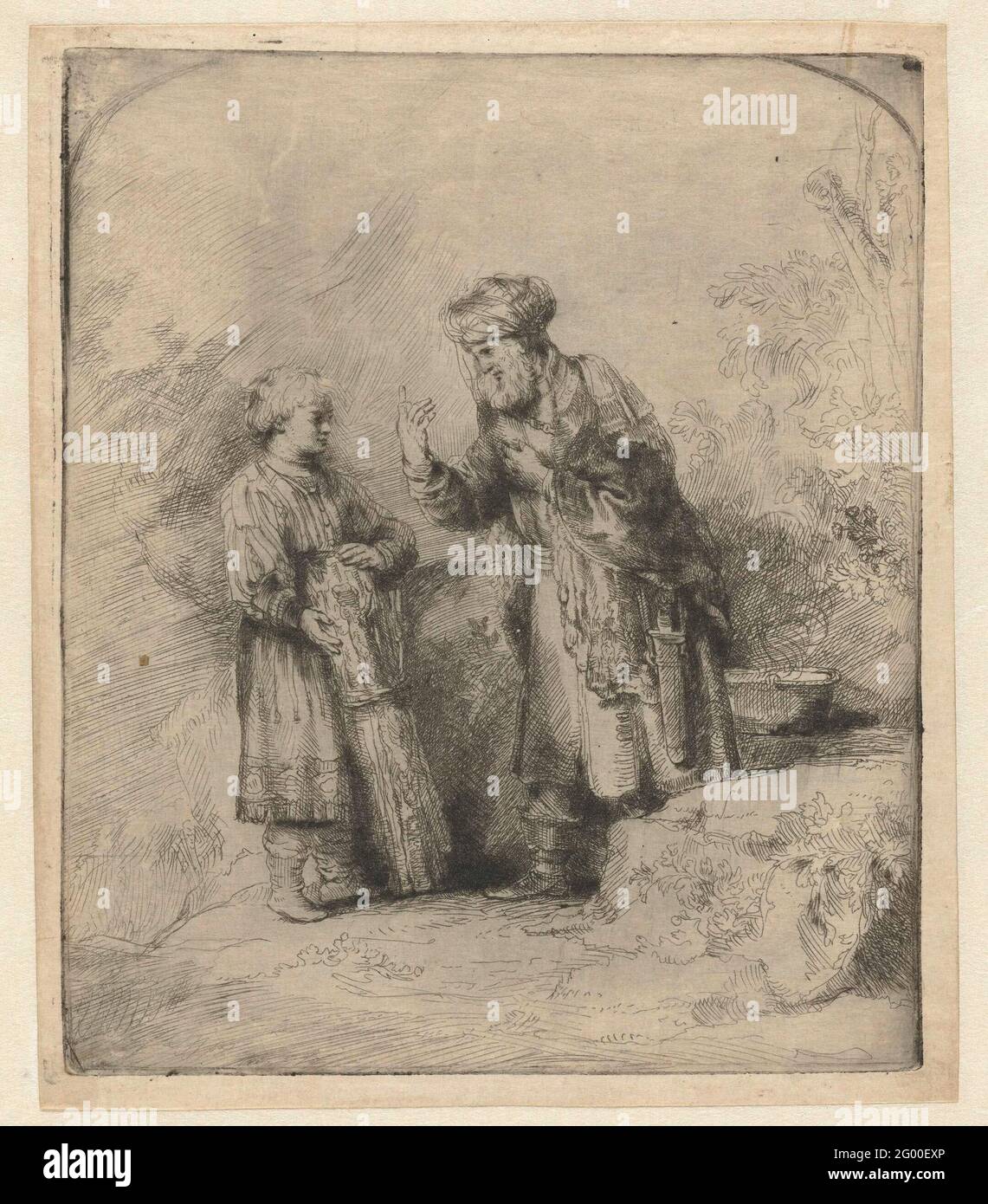 Abraham and Izaac. Mirror-image copy to the Print of the same name from ...