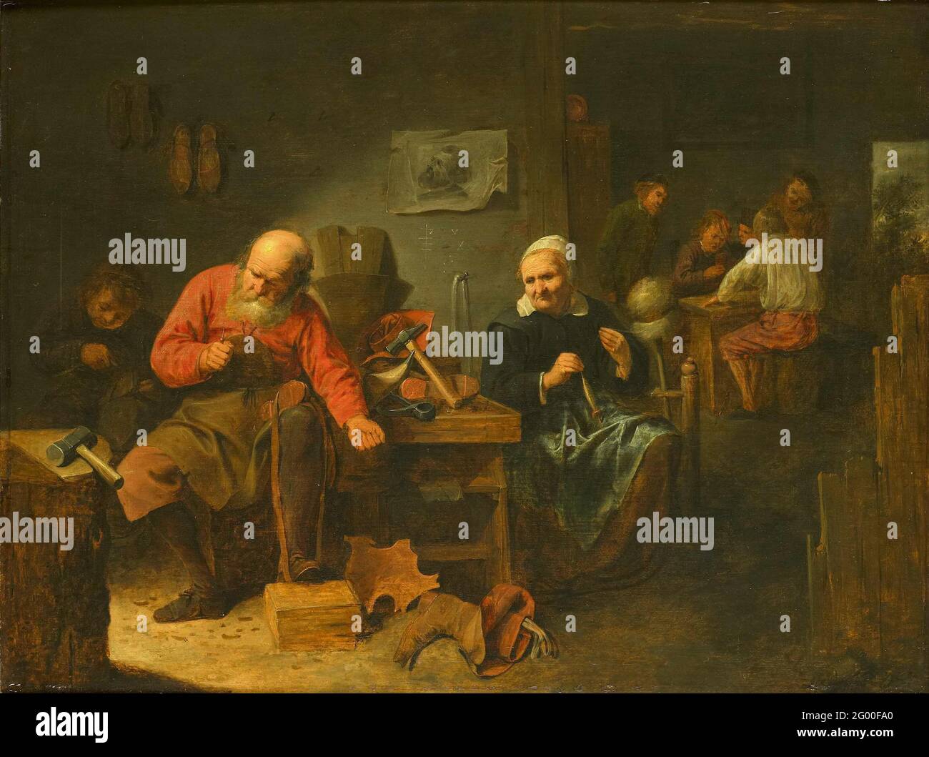 A Shoemaker's workshop. The shoemaker workshop. The old shoemaker ...