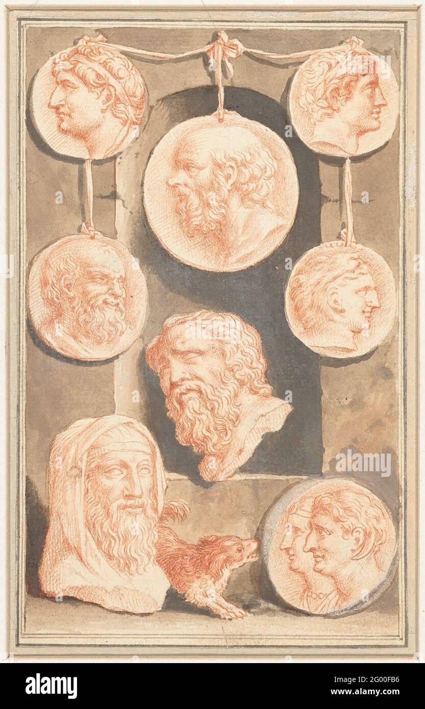 Composition of portrait medallions. Design for a print Stock Photo - Alamy