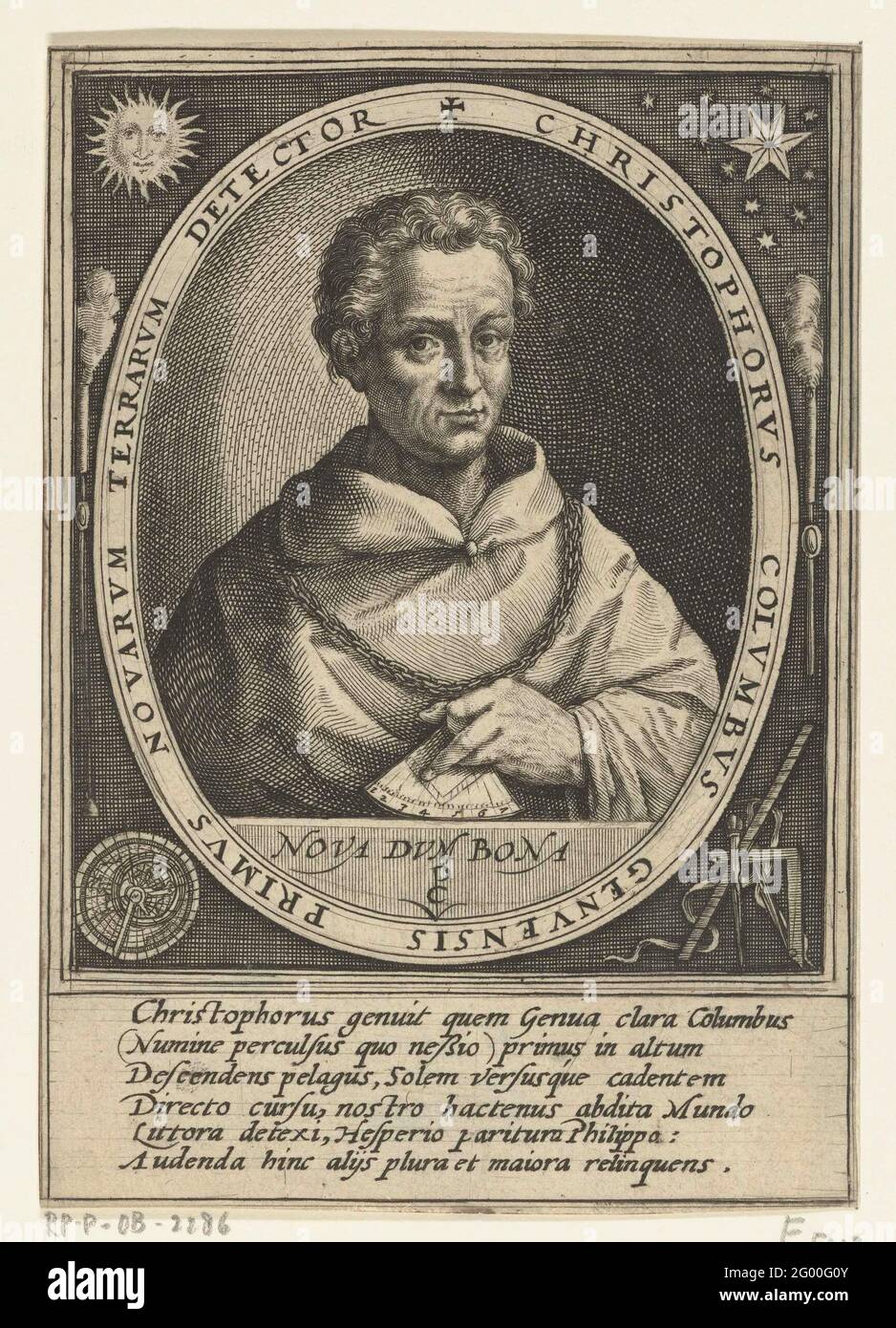 Portrait of Christopher Columbus. Portrait of the explorer Christoffel ...