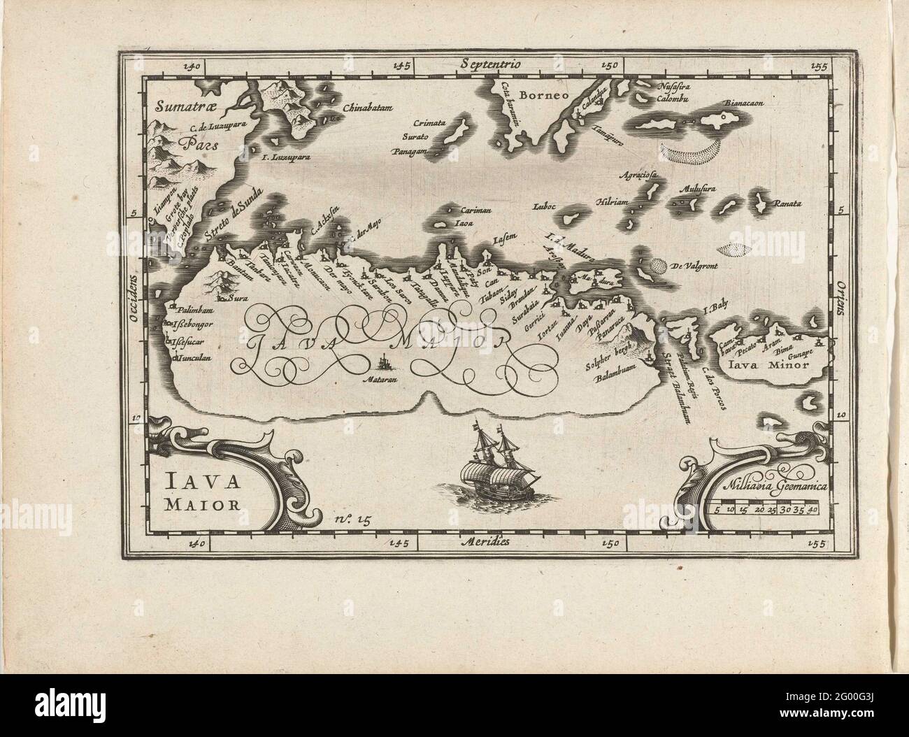Map of the island of Java, 1596; Iava Maior. Map of the island of Java ...