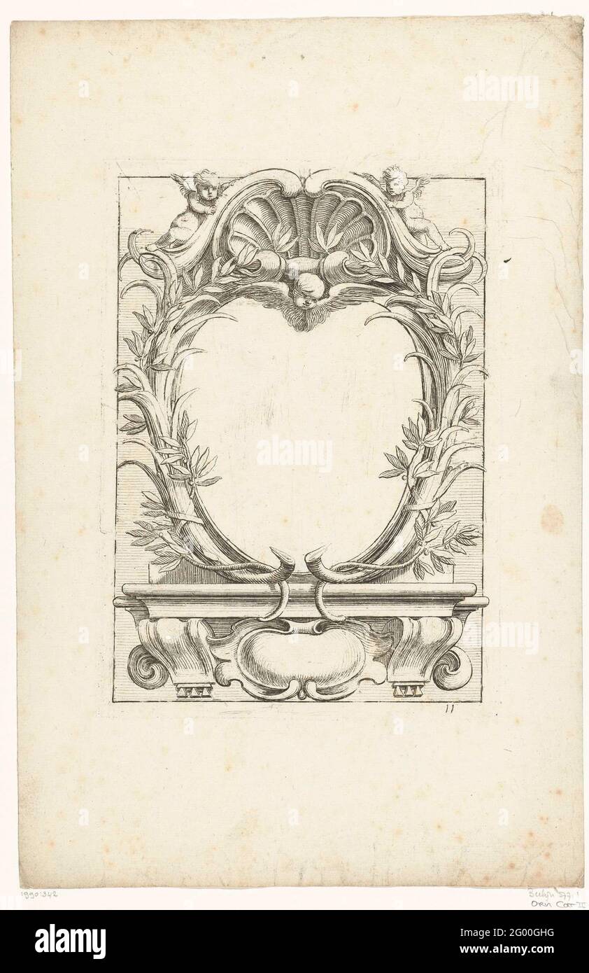 Cartouche of palm leaves and laurel branches; Cartouches. Cartouche ...