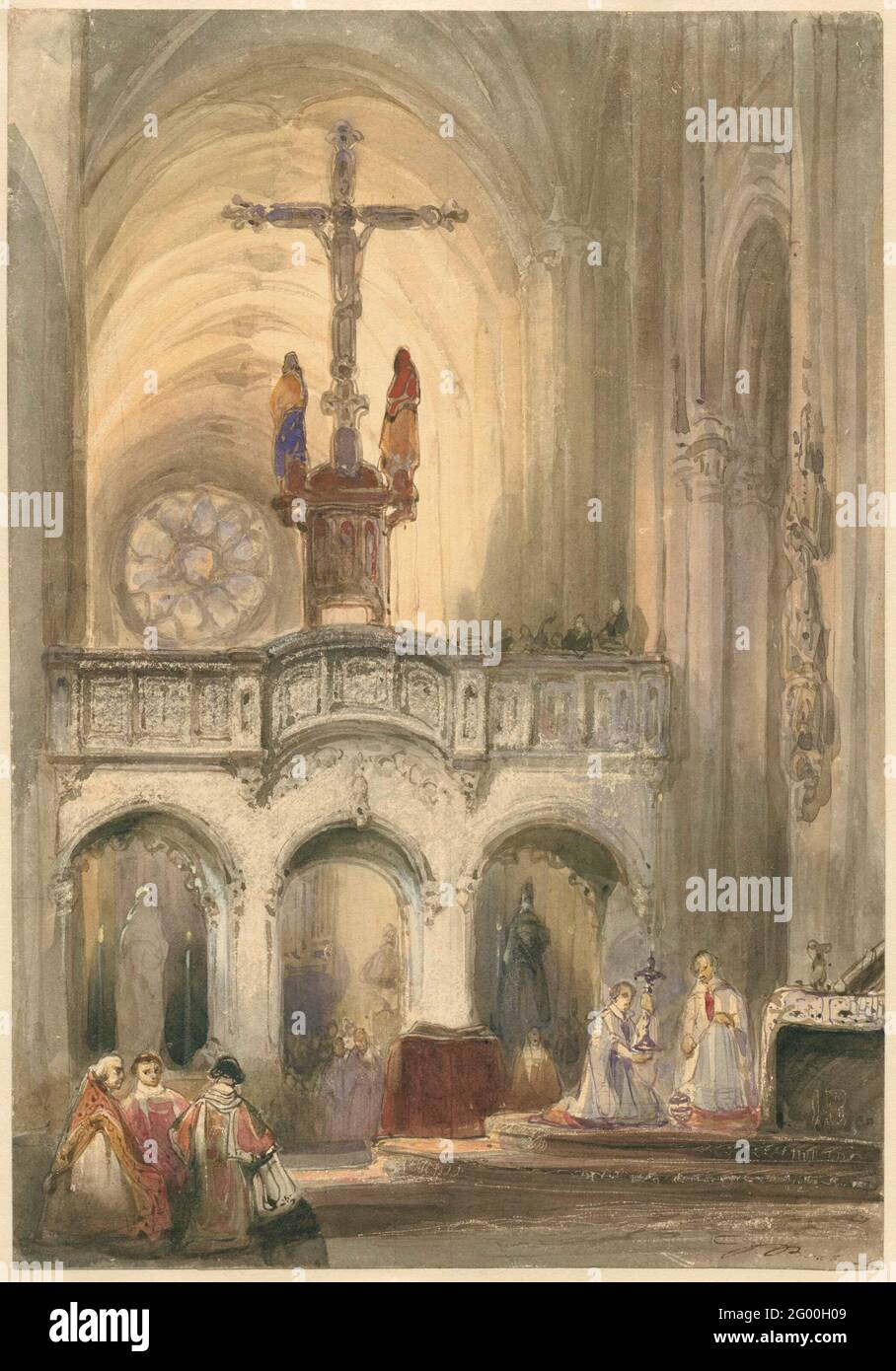 Church interior with mass Stock Photo - Alamy