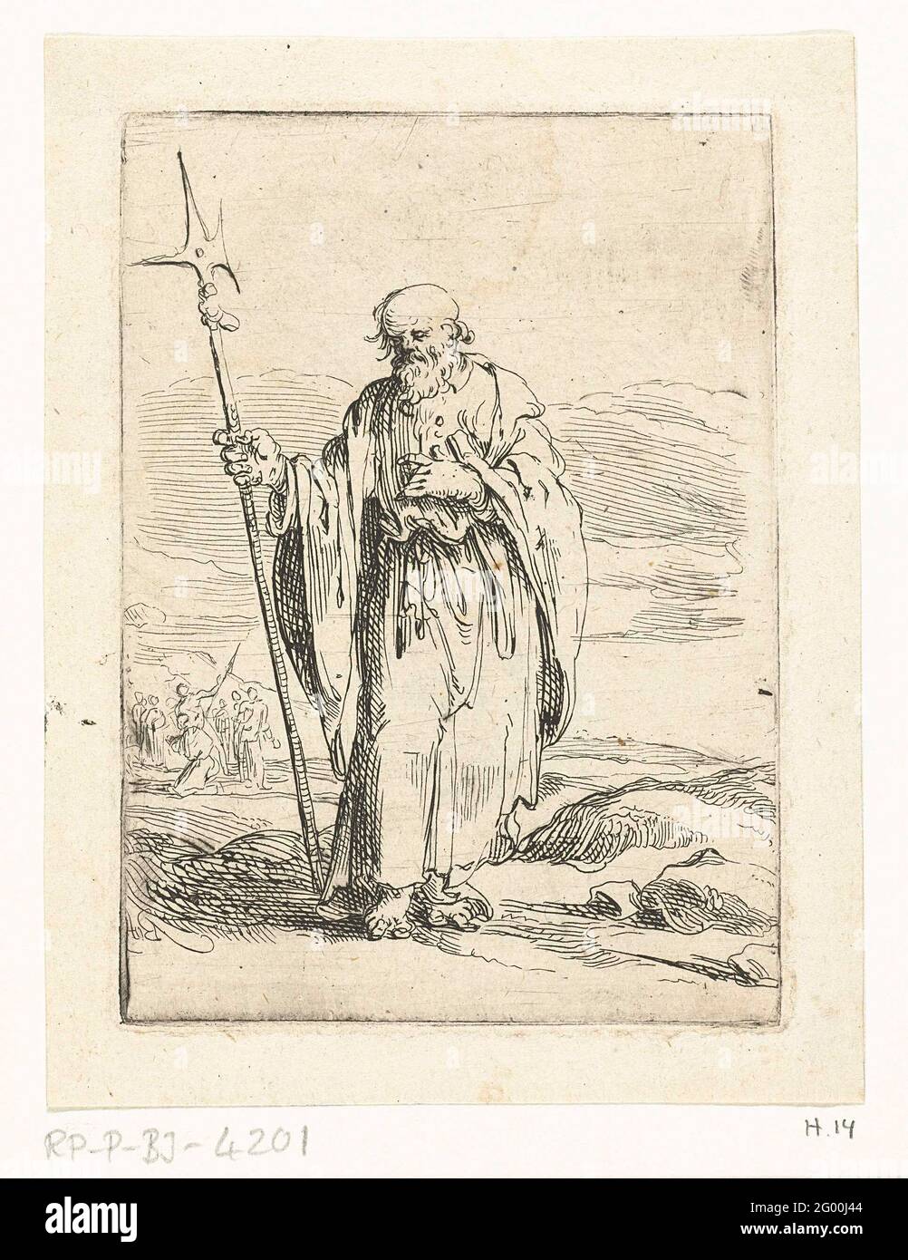 Matthew; Apostles. The holy apostle Matthew standing in a landscape ...