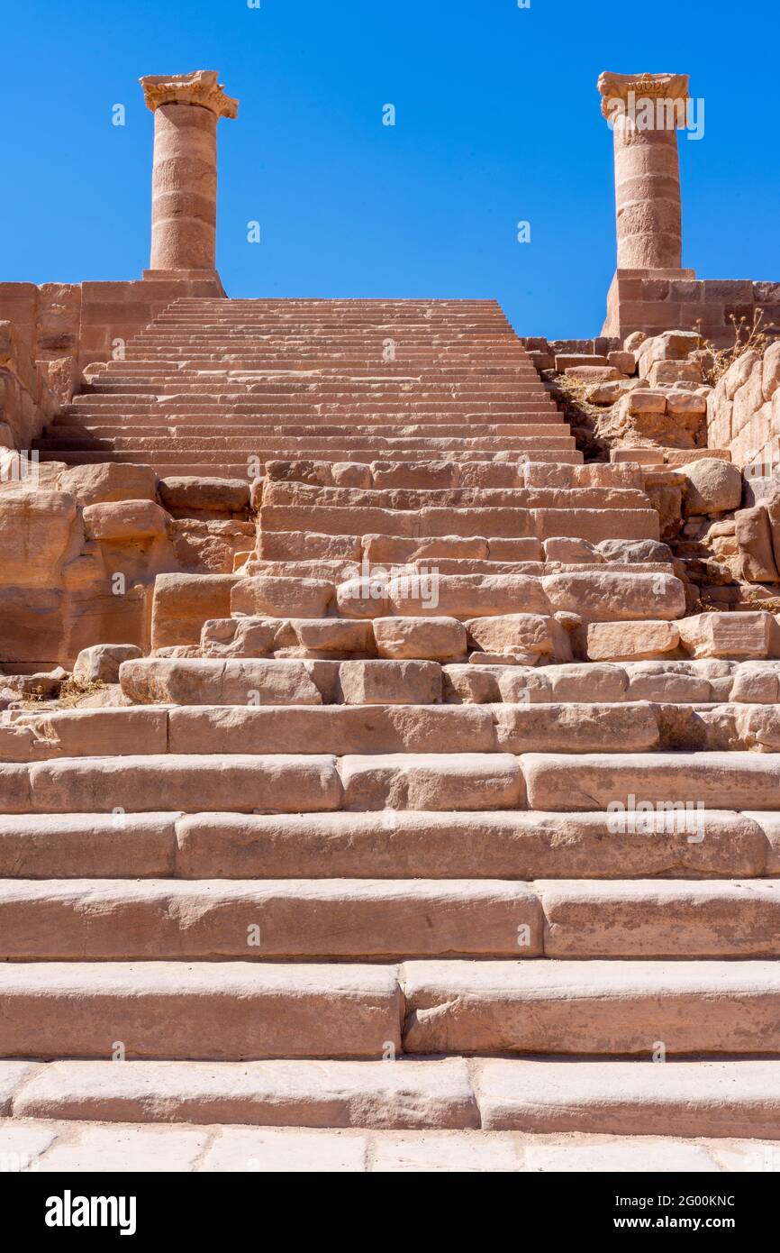 ain limestone staircase leading up to the large colonnaded courtyard ...