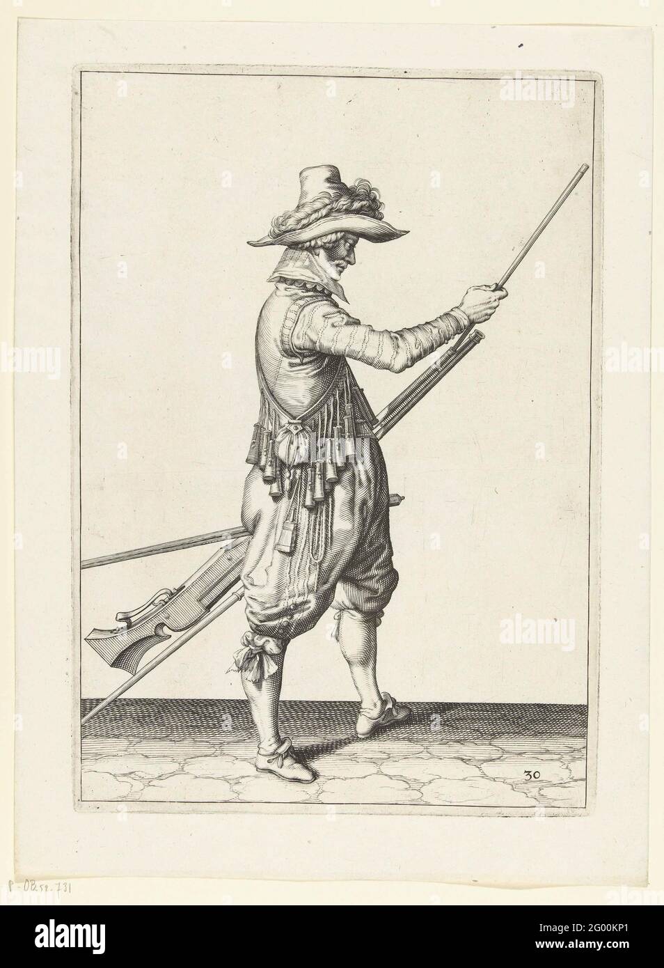 Soldier shifting his loading stick in the holder under the course of ...