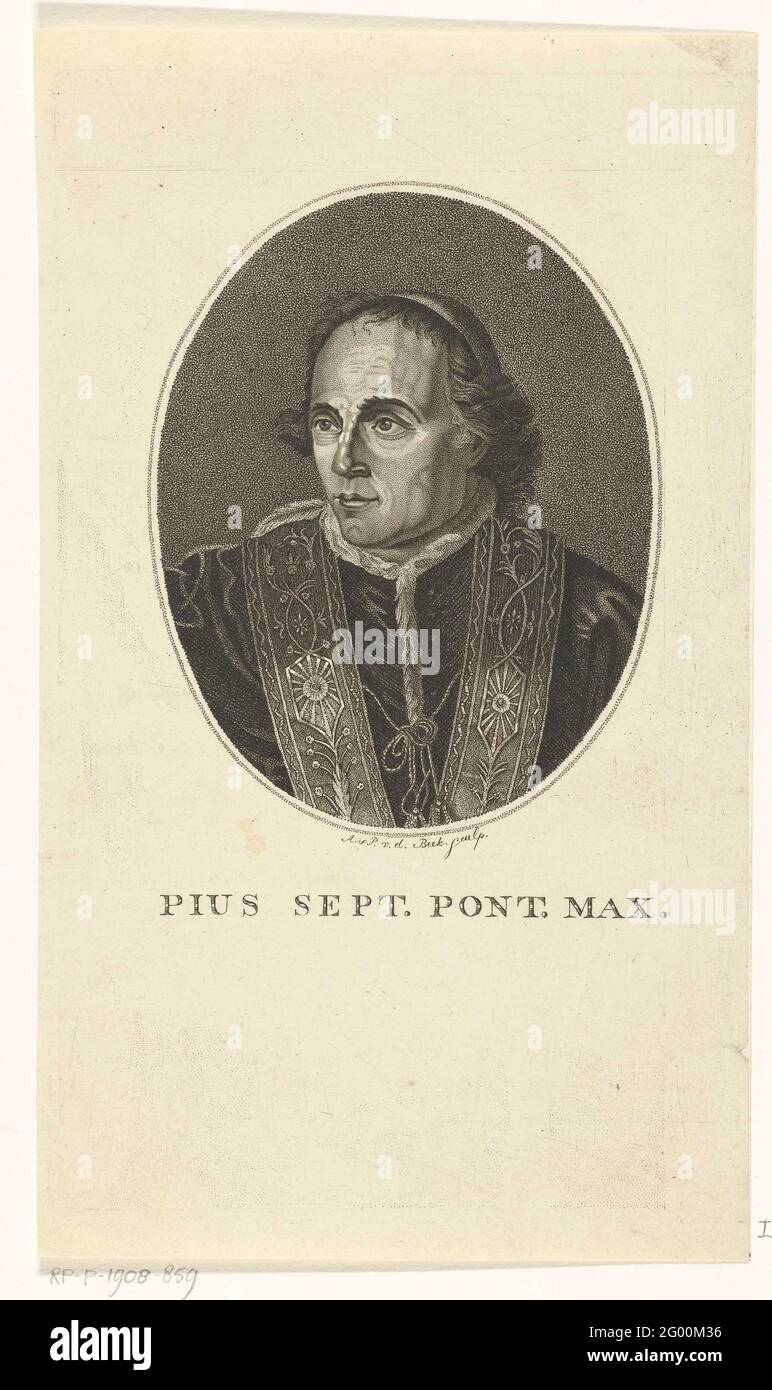 Portret van Paus Pius 7; Plus seven. PONT.. max Stock Photo - Alamy