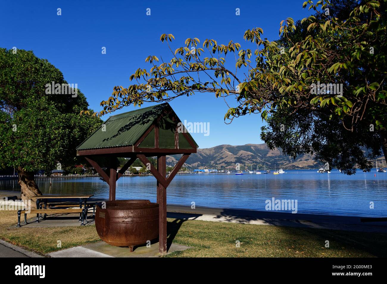 A try pot, an old iron pot used to render down whale blubber to get the ...