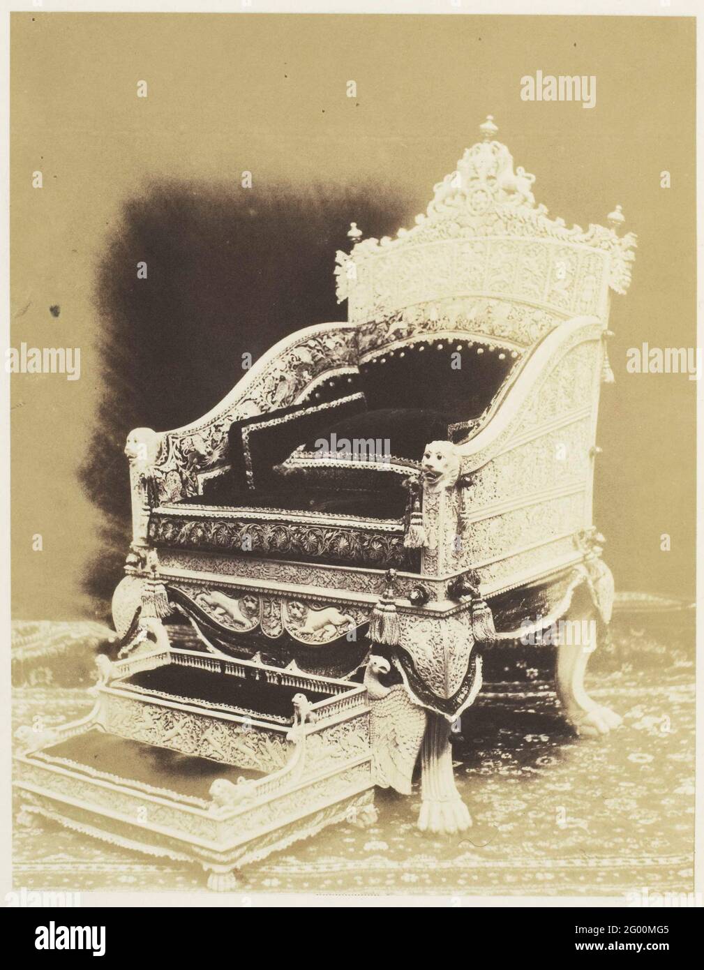 Ivory throne from India exhibited on the Great Exhibition of the Works ...