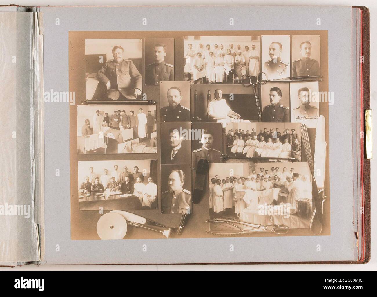 Composition of 16 photos and medical instruments Stock Photo - Alamy