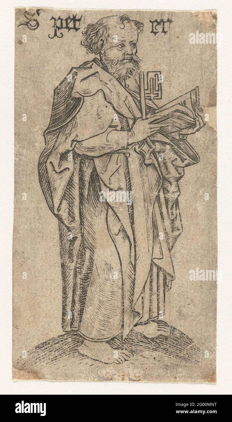 Apostle Peter; The twelve apostles. Saint Peter with a key and a book ...