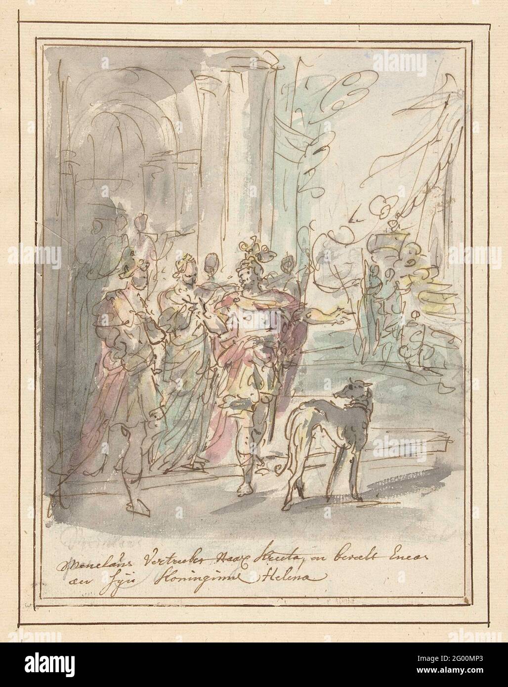 Menelaüs leaves for Crete and recommends Aeneas to Helena. Design for a ...