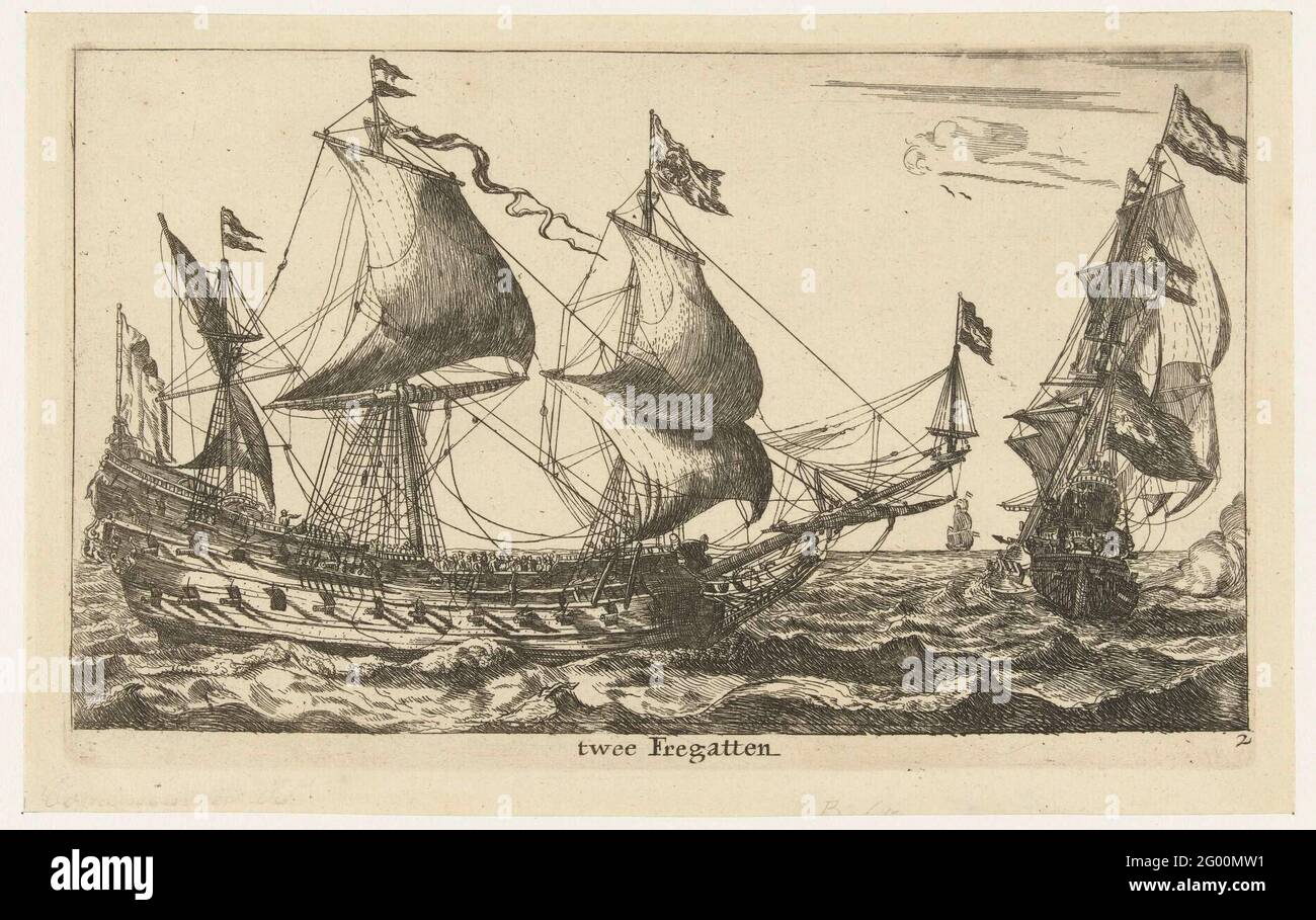 Two Dutch frigates; Two frigates. Two new frigates equipped for the war ...
