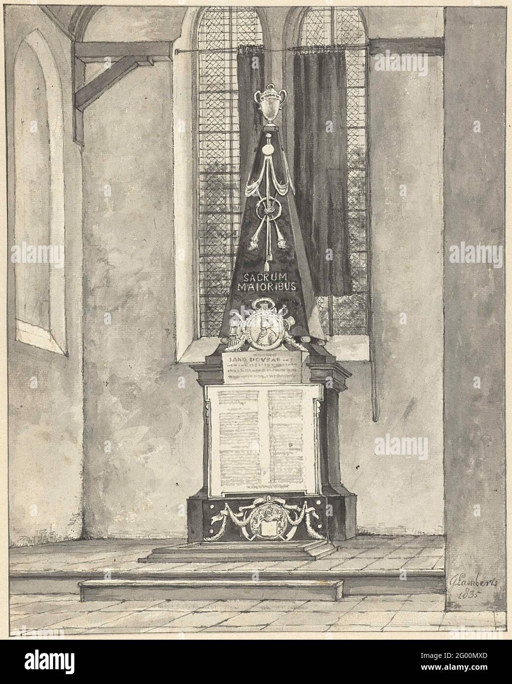 Janus Dousa grave monument in the Ned. Reformed church in Noordwijk ...