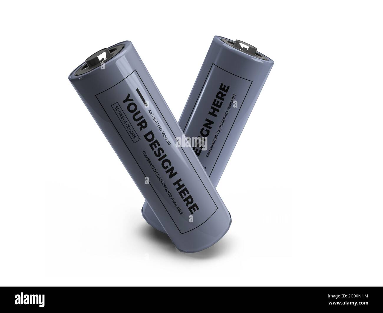 Small AA Battery 3D Illustration Mockup Scene on Isolated Background ...