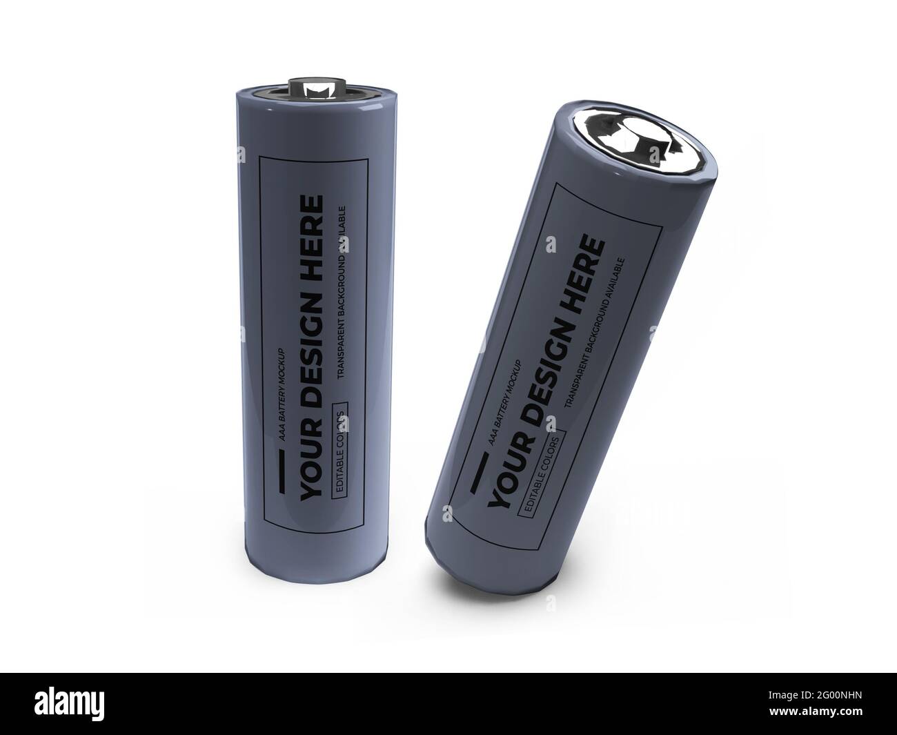 Small AA Battery 3D Illustration Mockup Scene on Isolated Background ...