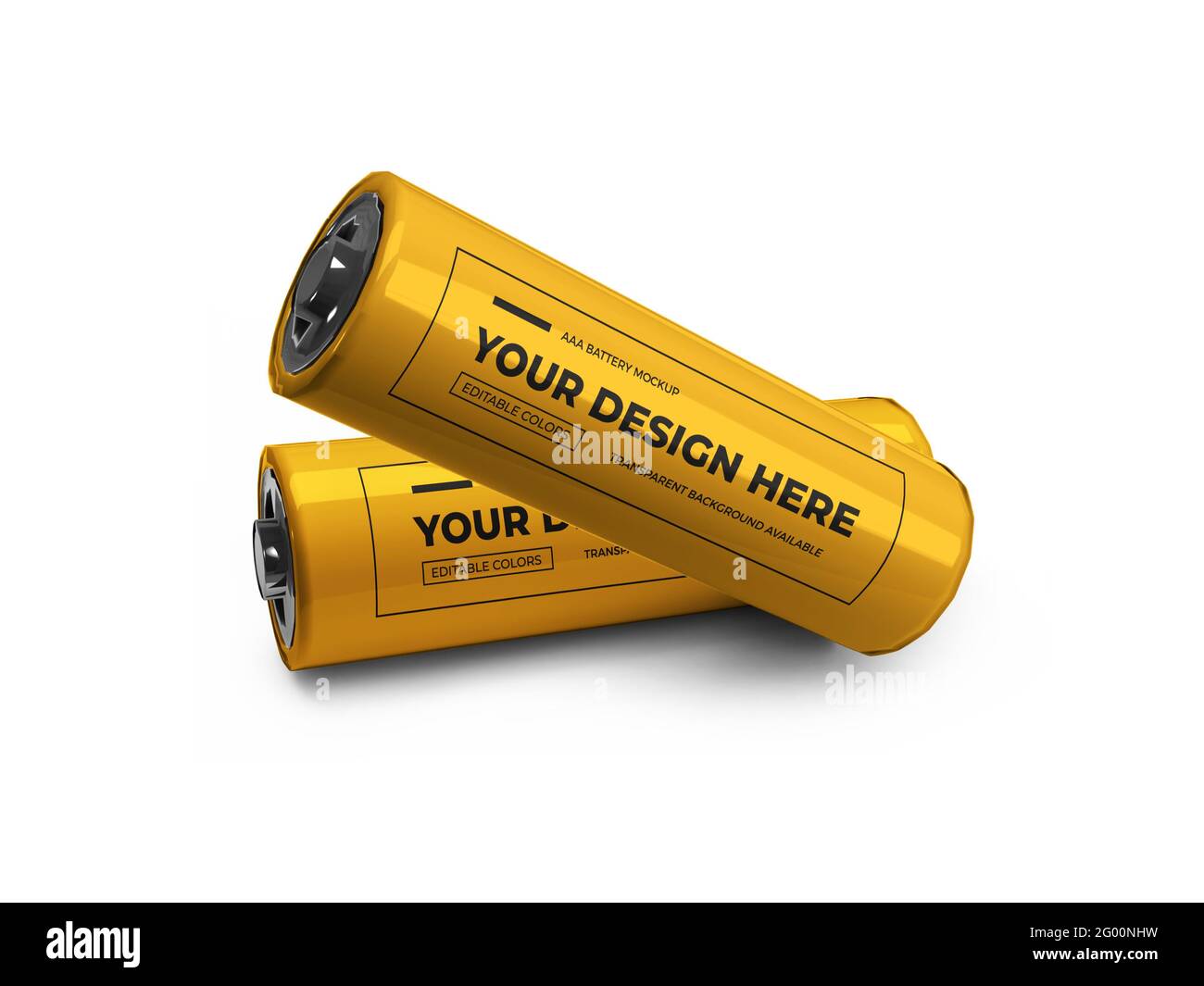 Small AA Battery 3D Illustration Mockup Scene on Isolated Background ...