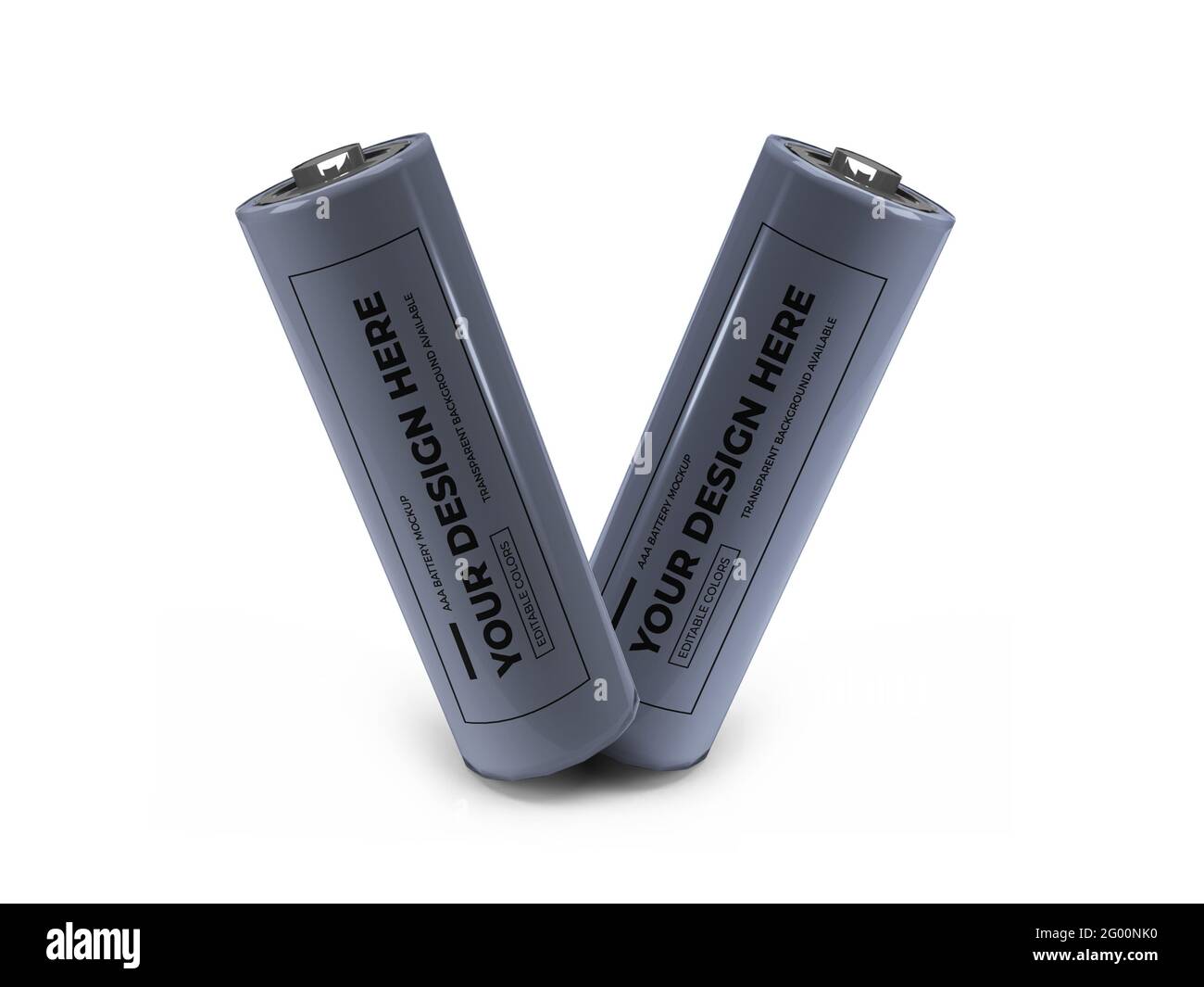 Small AA Battery 3D Illustration Mockup Scene on Isolated Background ...