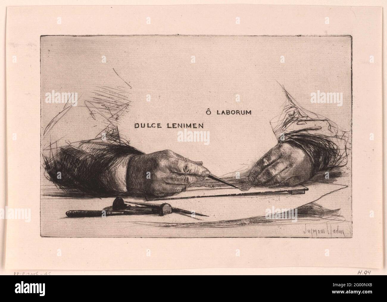 Hands making an etching; Hands Etching; Etudes à l'Eau-Forte. The hands ...