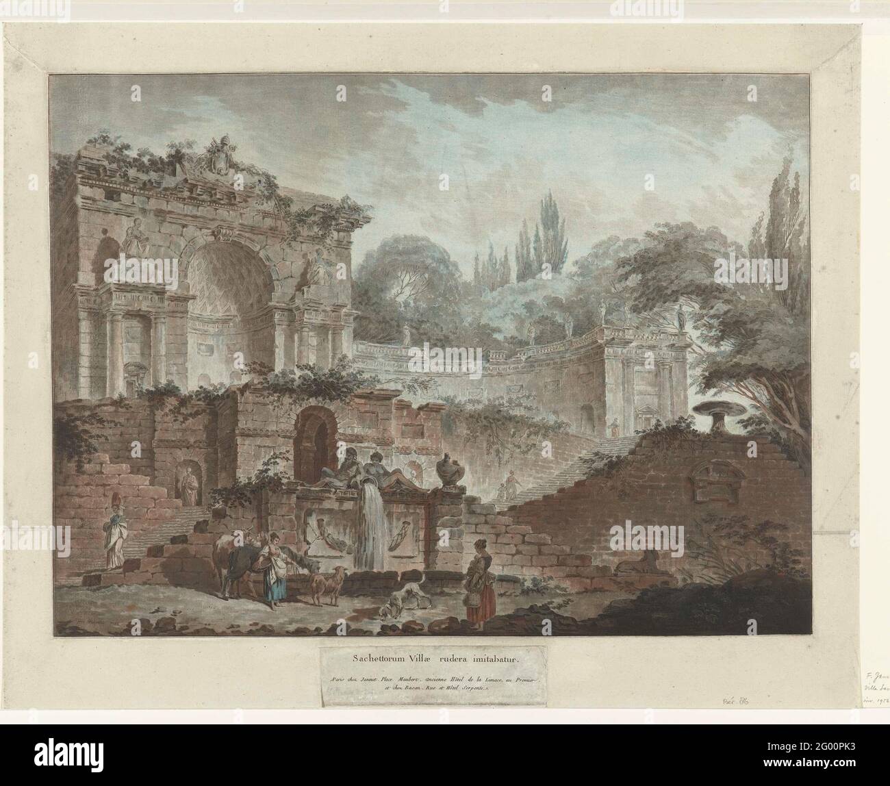Villa Sacchetti; Sachettorum Villa Rundera Imitabatur. The fountain in ...