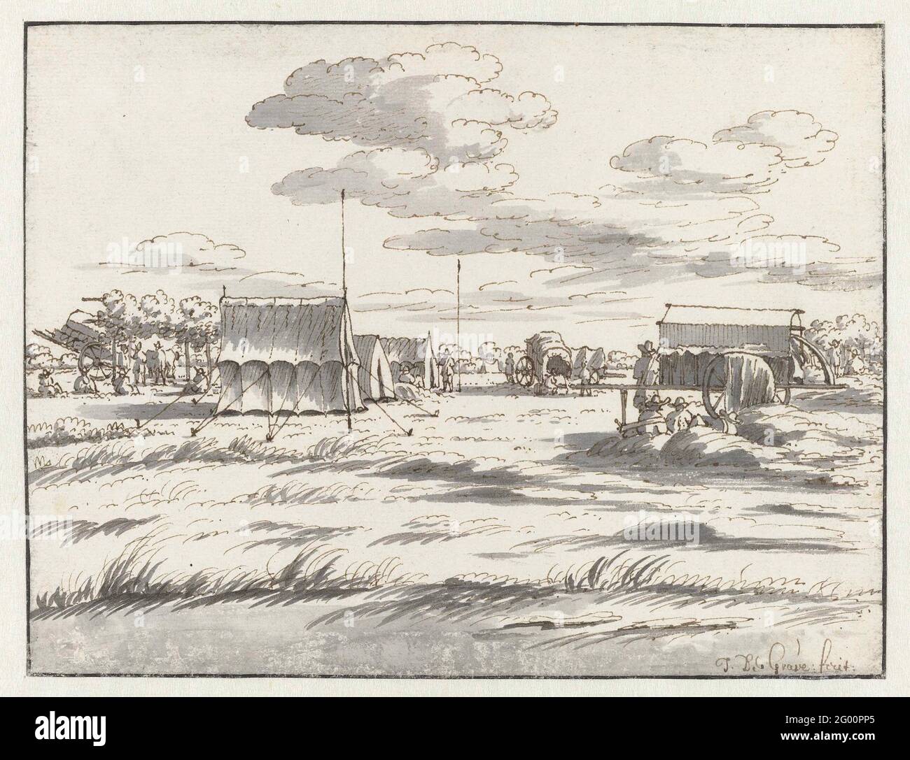 Camping of the army of Willem III at Leuven, 1675. Camping of the army ...