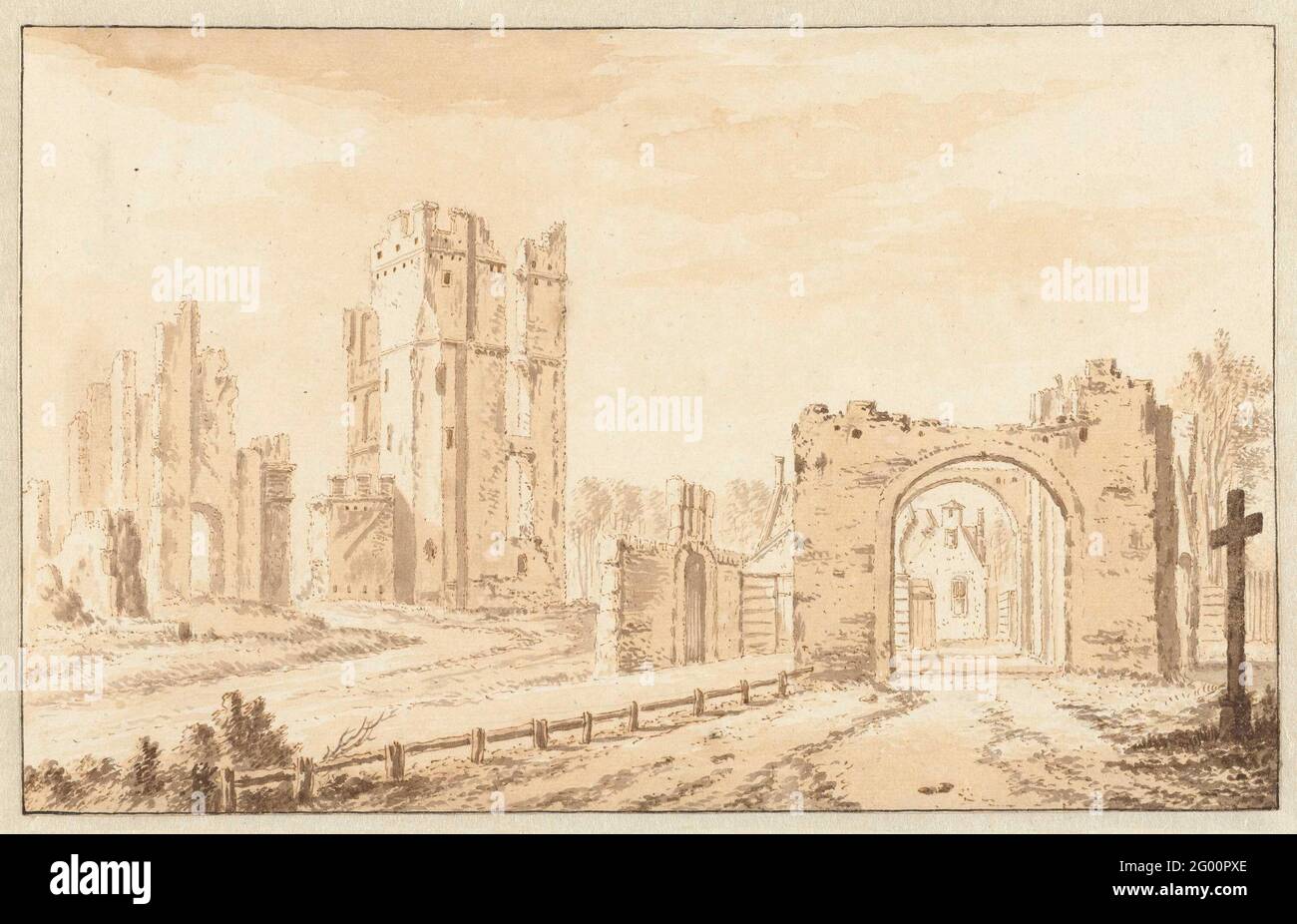 Ruin of the house to stick at Haarlem. Design for a print Stock Photo ...