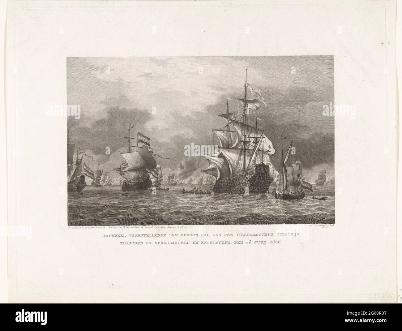 Four-day naval battle, 1666; Scene representing the third day of the ...