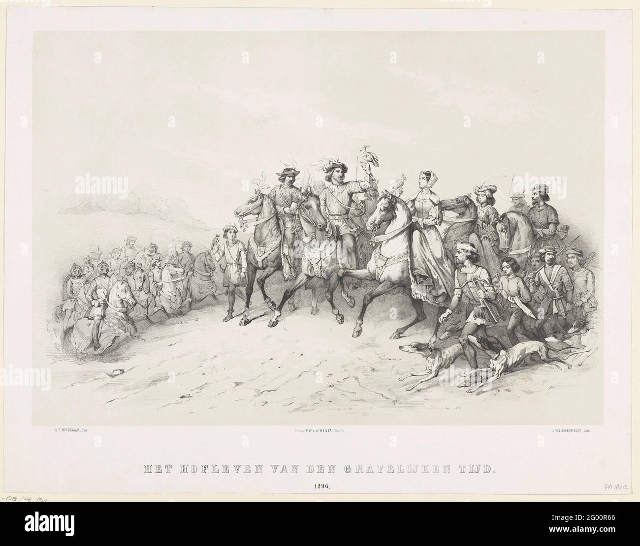 Count Floris V with his nobles on falcon hunt, 1296; The court life of ...