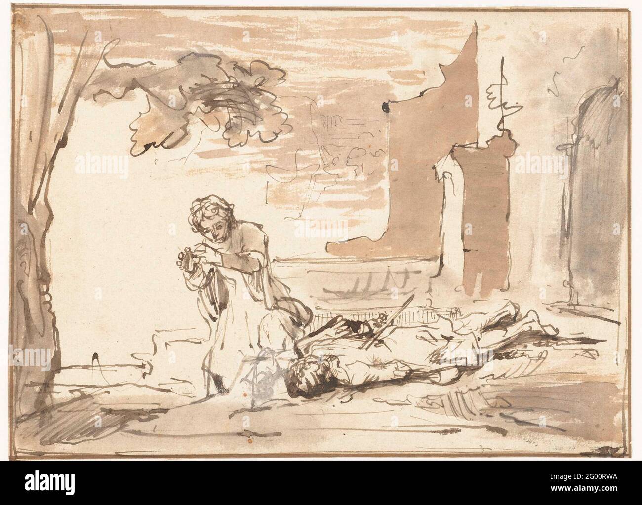 Thisbe at the corpse of Pyramus Stock Photo - Alamy