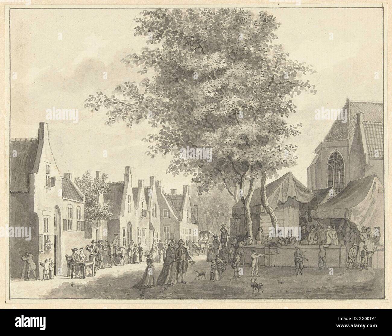 Market in the village of Valkenburg Stock Photo - Alamy
