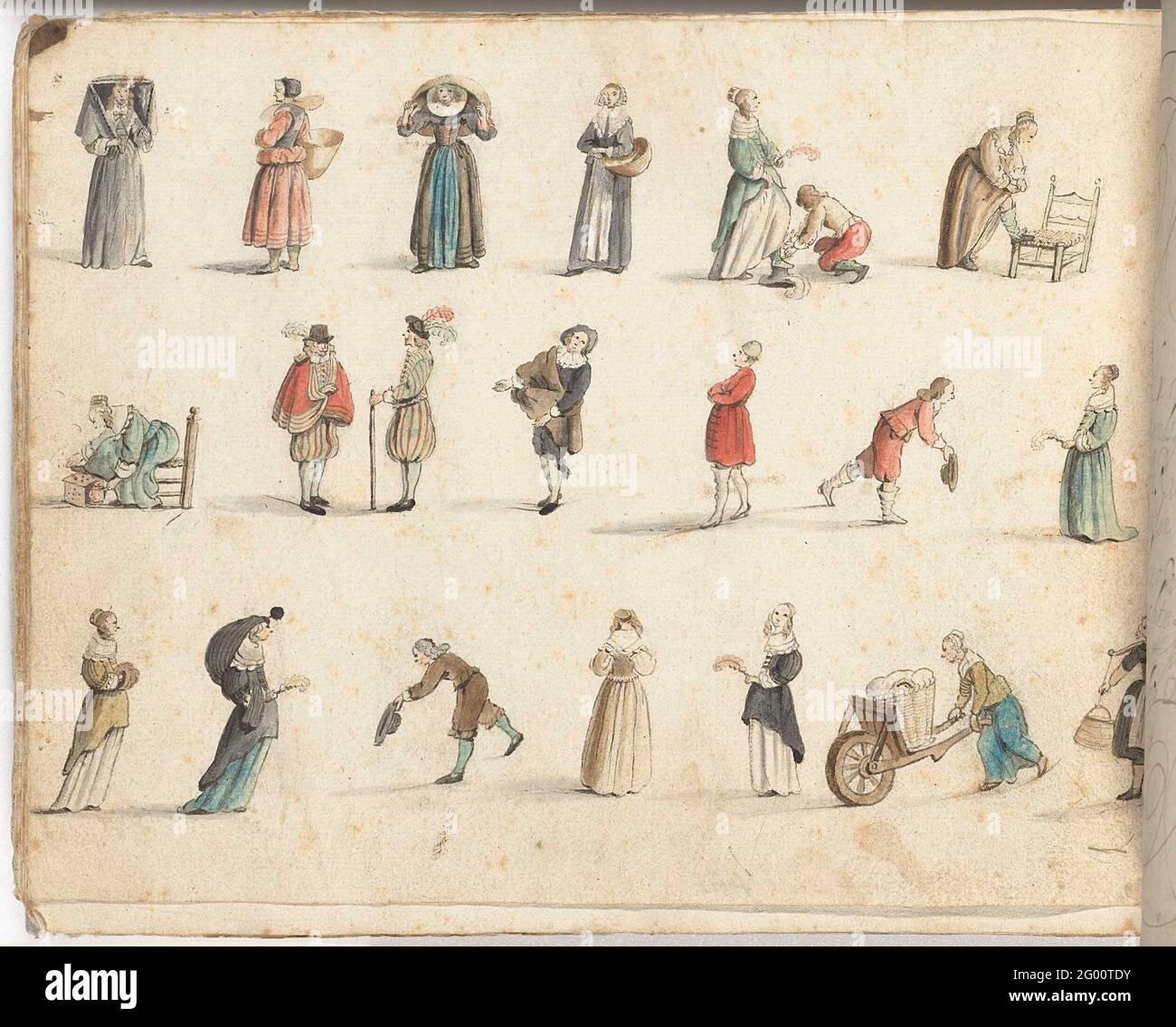 Figure studies. Three rows with small figures Stock Photo - Alamy