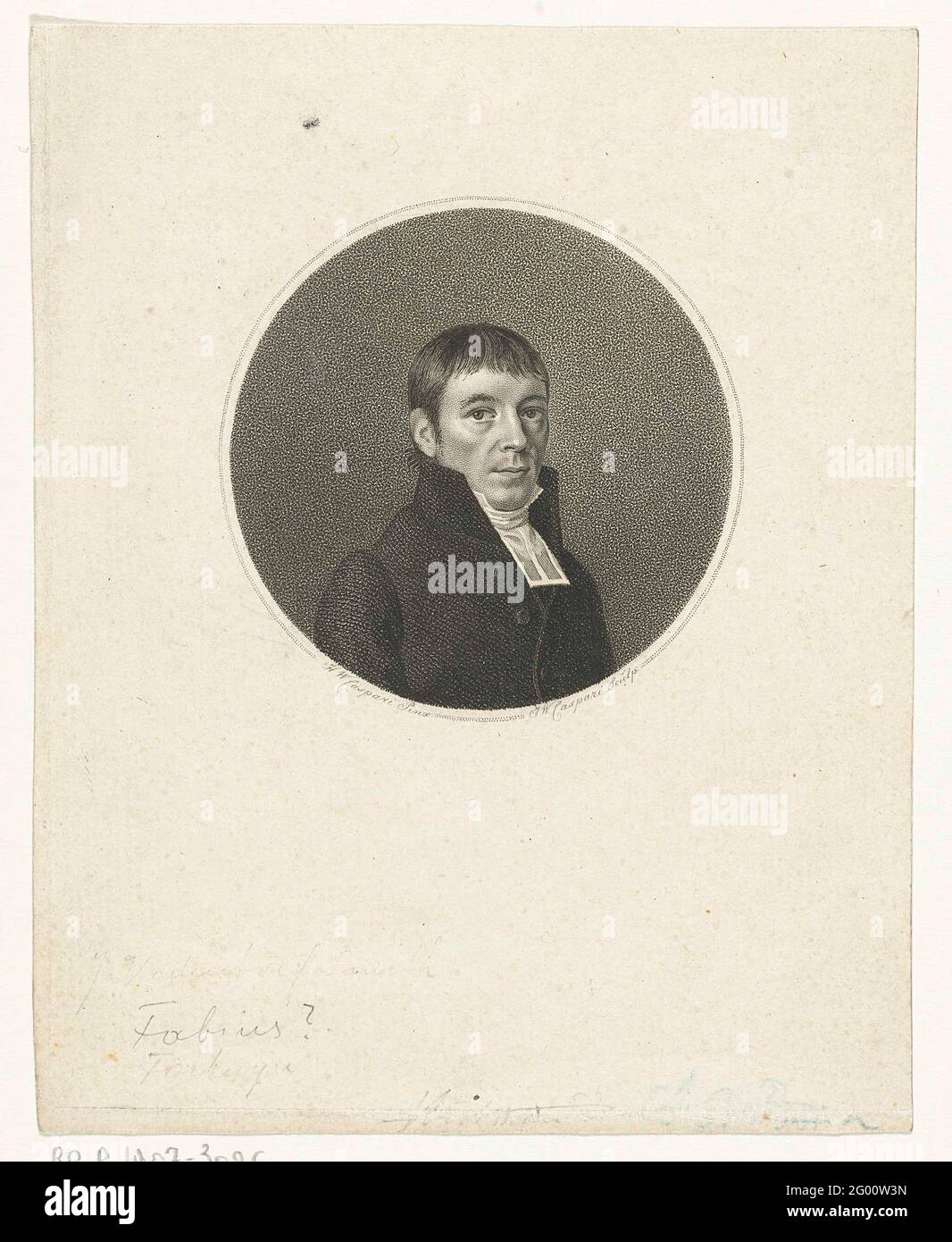 Portrait of Jan Christiaan Fabius. Portrait in round list of Jan ...