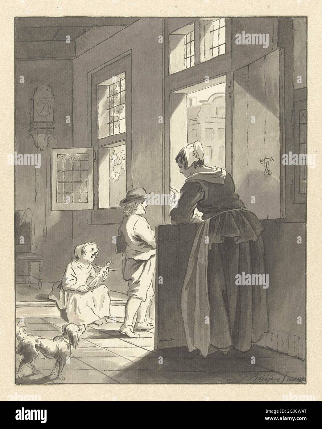 A mother verman her going to school going Stock Photo - Alamy