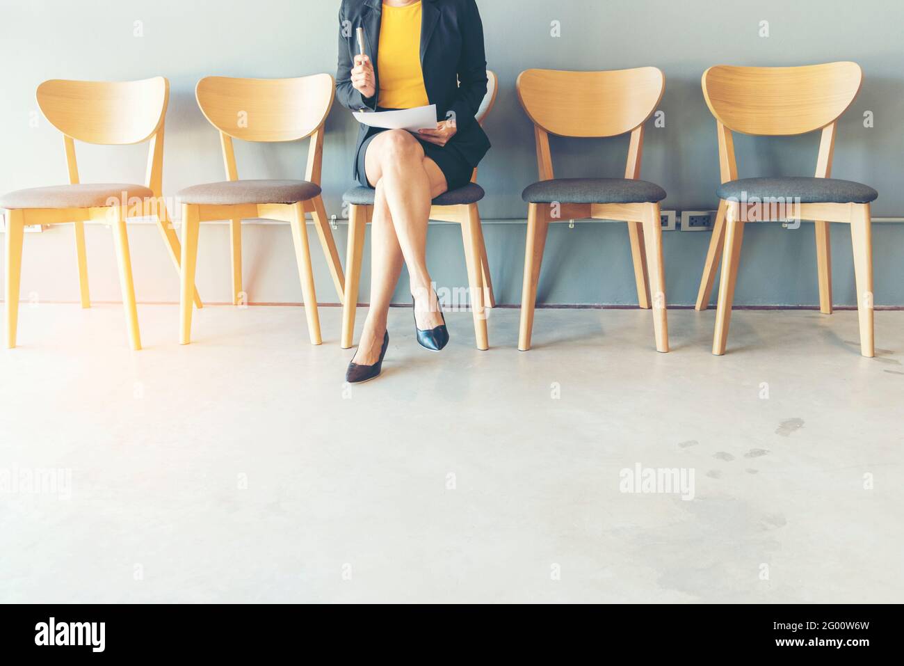 Confident Candidate waiting for job interview and recruitment in human ...