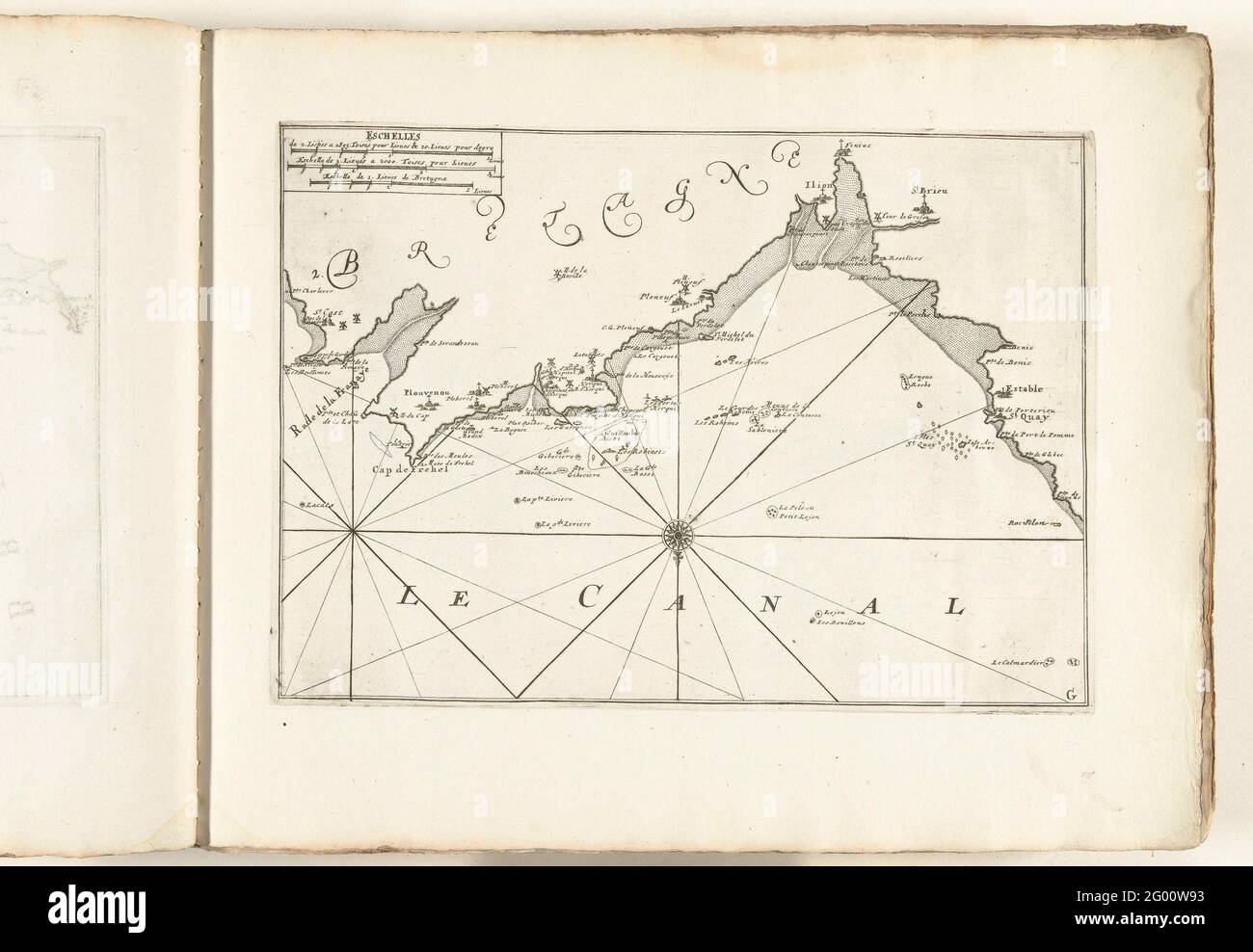 Map of the French coast at Saint-Brieuc, ca. 1702; Les Forces de l ...
