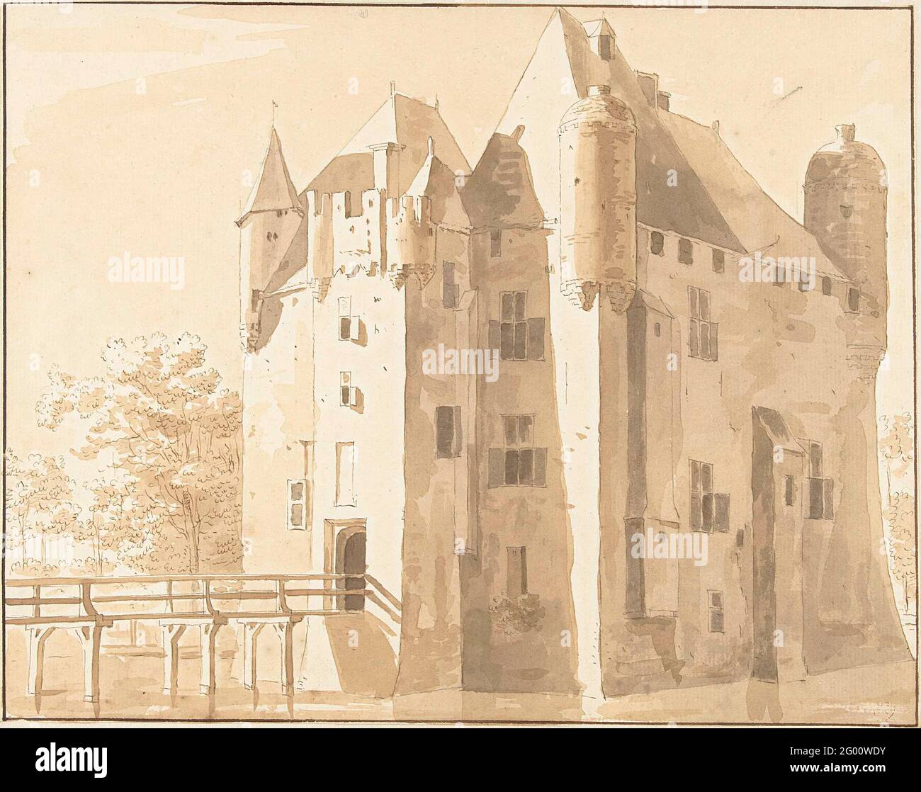 Frissestein castle in Herwijnen, back Stock Photo - Alamy