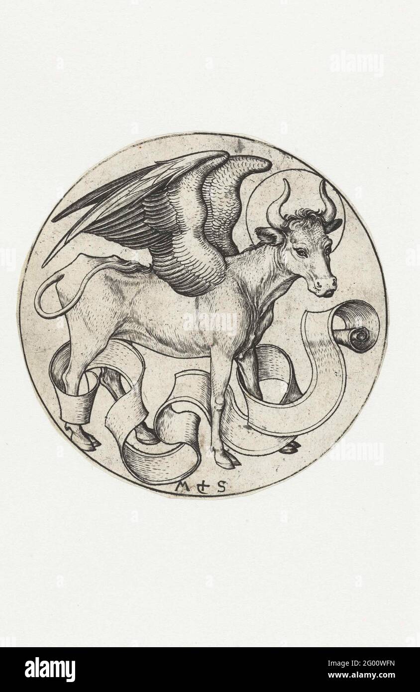 The OS of the Evangelist Lucas; The four evangelist symbols. A winged ...