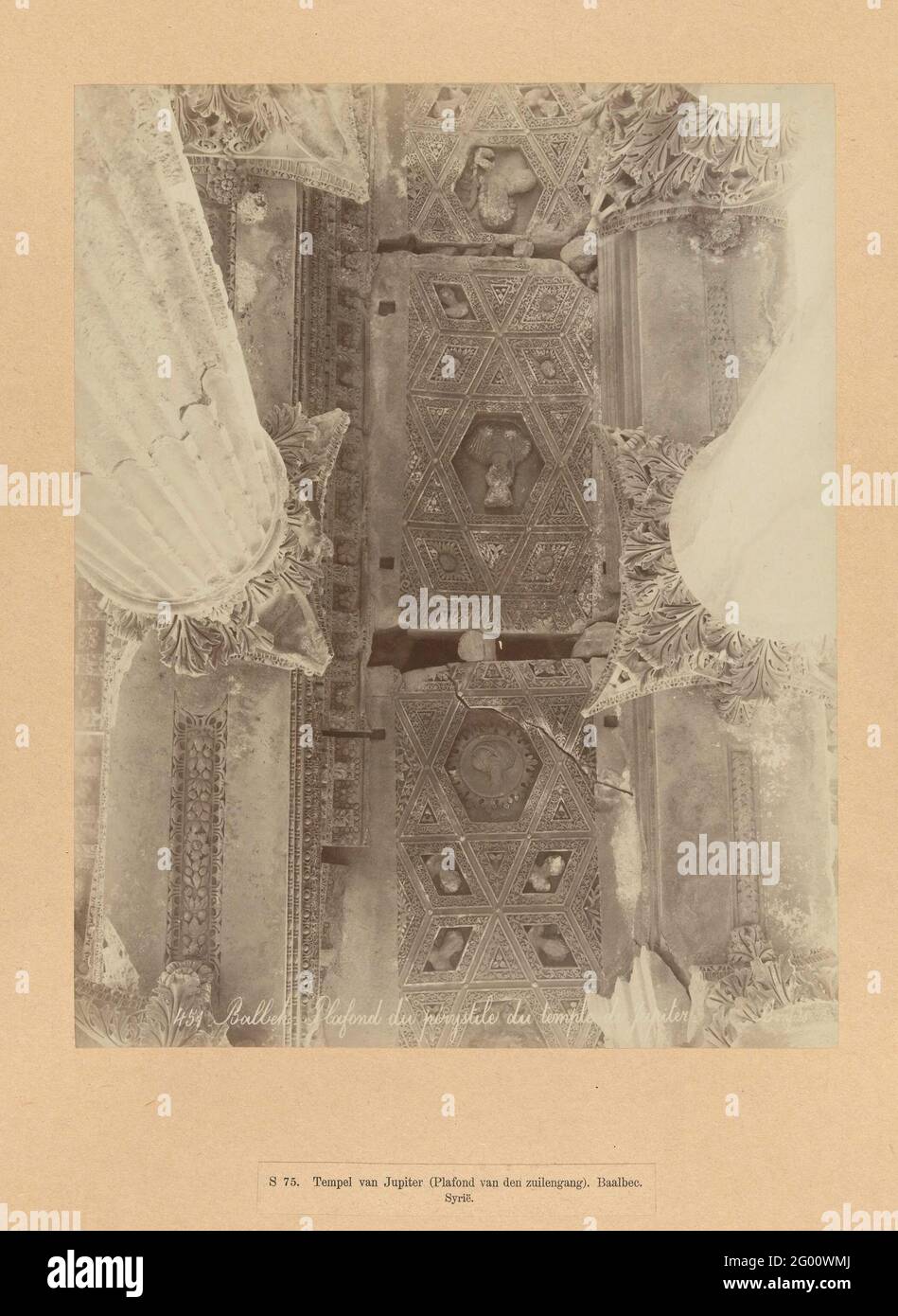 The processed ceiling of the temple of Jupiter in Baalbek; S 75. Temple ...