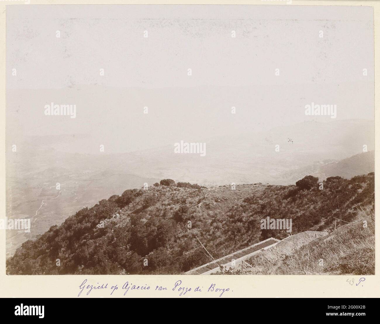 View of Ajaccio from Punta Pozzo di Borgo, Corsica, France; View of ...