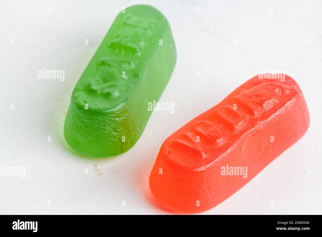 Colorful wine gummy candies isolated on a white background Stock Photo ...