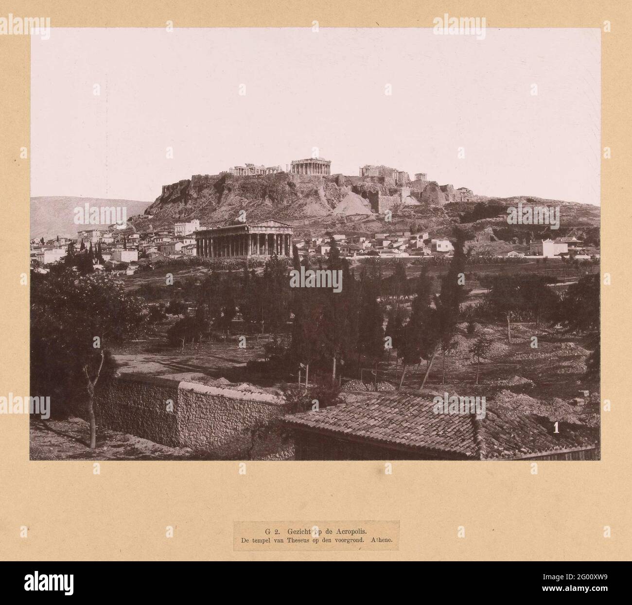 G2, face of the Acropolis. The temple of Theseus on the foreground ...